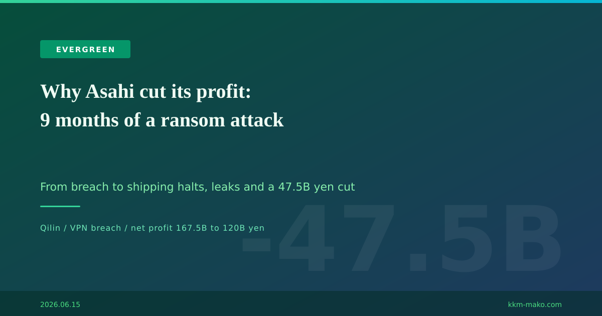 Why Asahi Cut Its Profit: The Full Chain of a Ransomware Attack, From ...