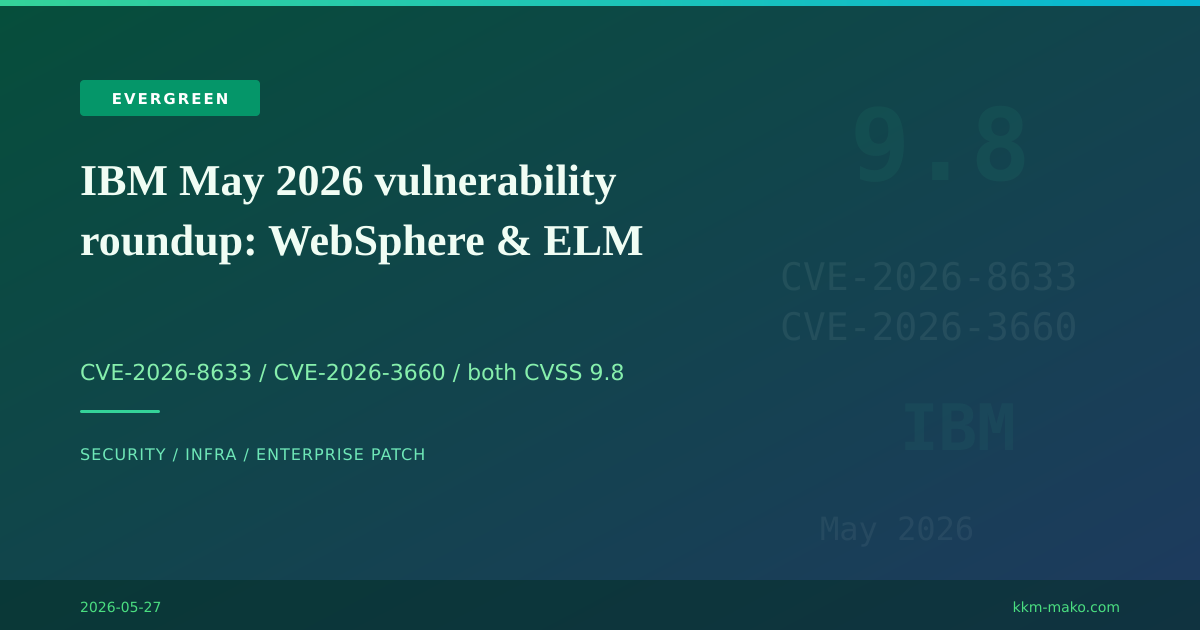 IBM May 2026 vulnerability roundup: WebSphere RCE and ELM authorization ...